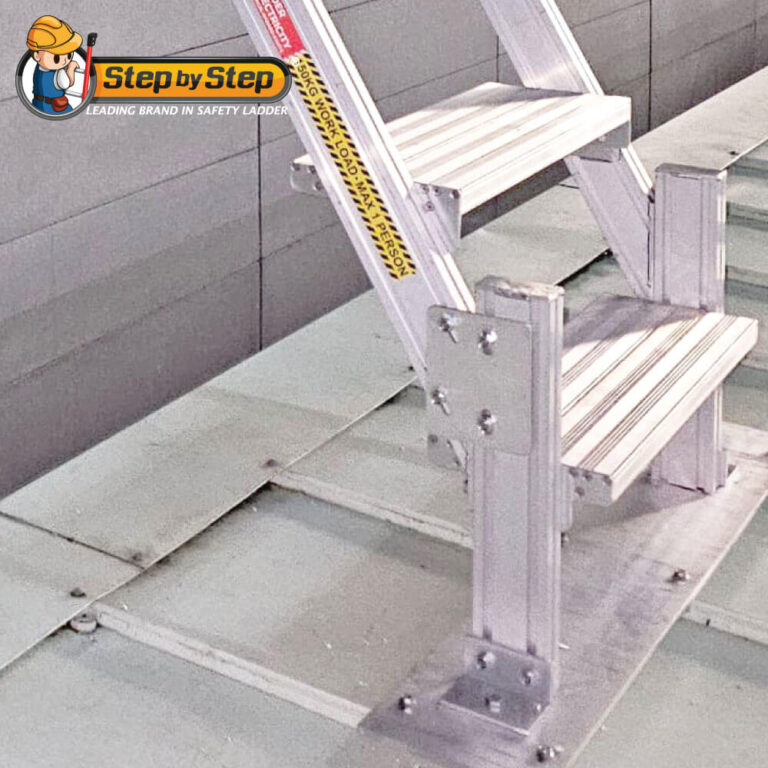 Aluminium Step Over Platform Ladder 4+4 Steps with Handrails - Expert ...